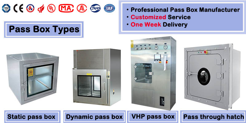 Cleanroom Types of Pass through Box Suppliers in Pharma Clean Room