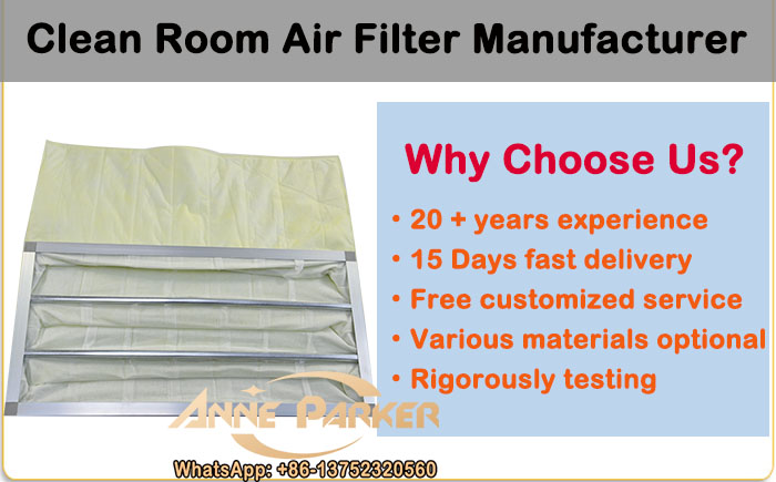 Cleanroom Bag Type Medium Efficiency Pocket Filter